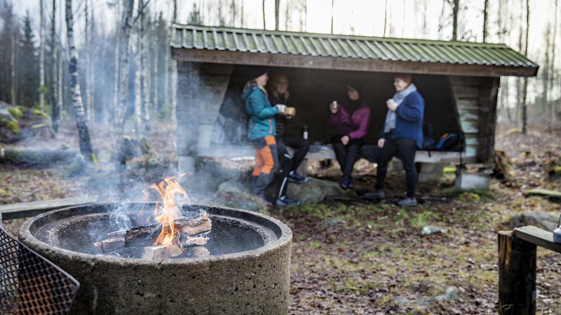 Grillplats med vindskydd
